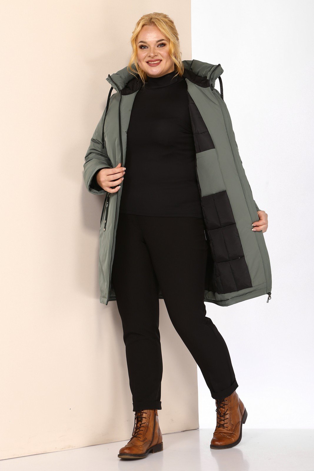 Куртка 2096 хаки Shetti купить в интернет магазине Велесмода